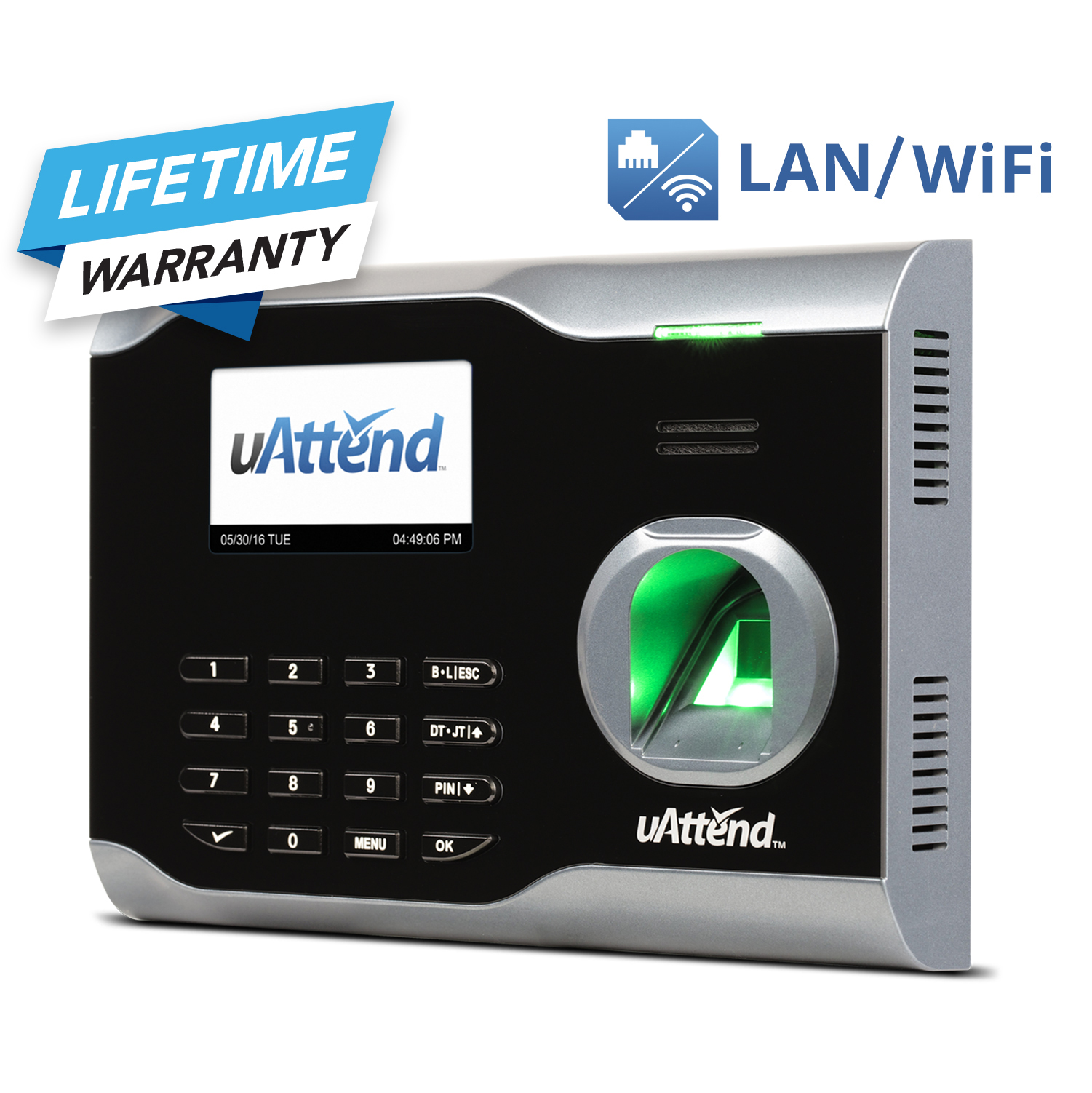 uAttend Biometric Fingerprint WiFi Time Clock - Time Clock Market